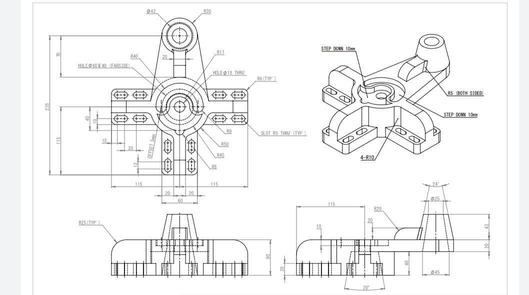 Solved (a) Develop a 3D solid modeling based on the given | Chegg.com