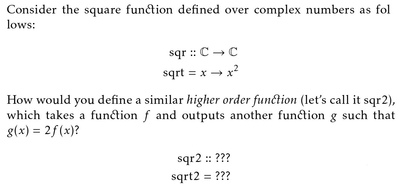 Solved Consider the square function defined over complex | Chegg.com