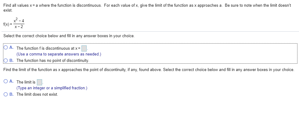 Solved Find all values x = a where the function is | Chegg.com