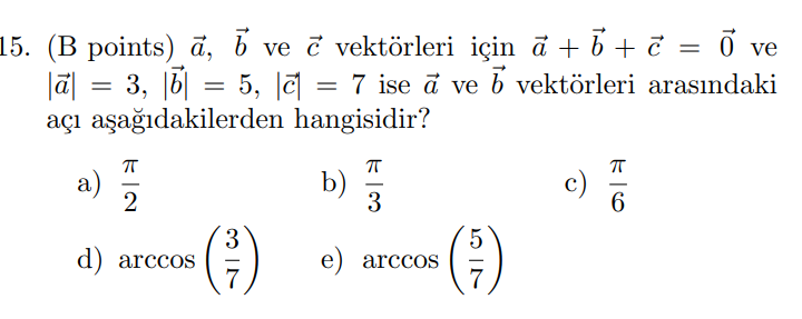 Solved (B ﻿points) ﻿vec(a),vec(b) ve ﻿vec(c) | Chegg.com