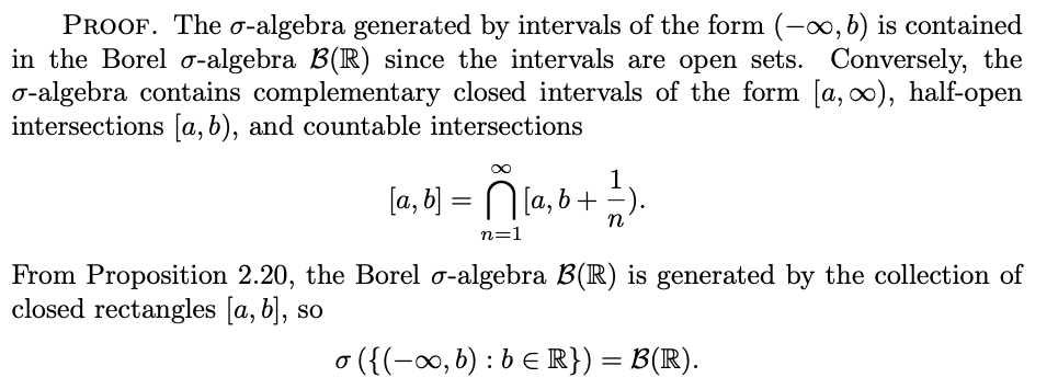 Solved The Borel σ-algebra on R is generated by any of the | Chegg.com