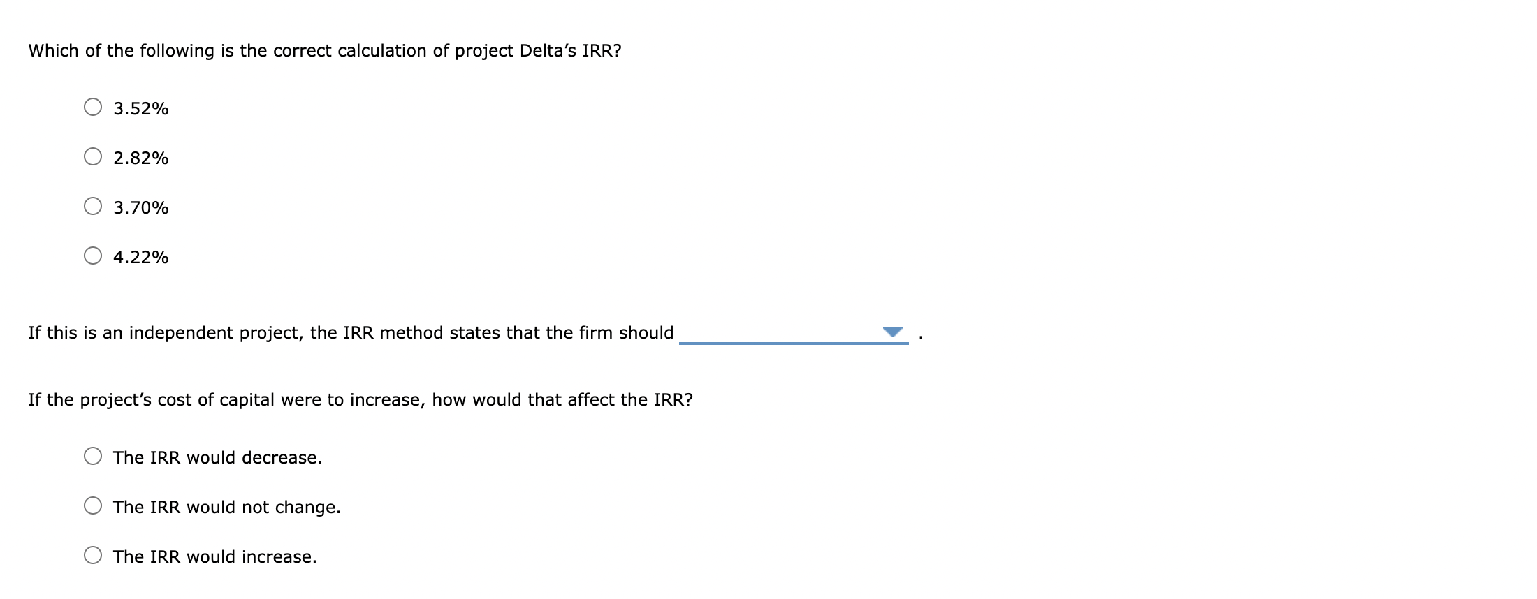 Solved The internal rate of return (IRR) refers to the | Chegg.com