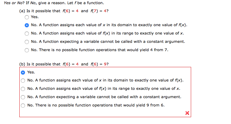 Solved Yes or No? If No, give a reason. Let f be a function. | Chegg.com