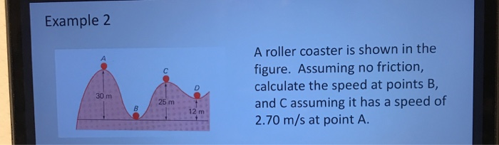 Solved Example 2 A roller coaster is shown in the figure. | Chegg.com