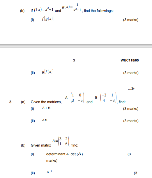 Solved (b) If f(x)=x2+1 and g(x)=x2+11, find the followings: | Chegg.com