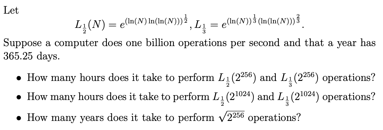 Solved Let Suppose a computer does one billion operations | Chegg.com
