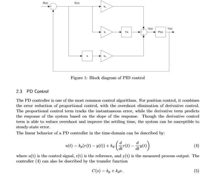 This is a control system and the topic is PD Control | Chegg.com