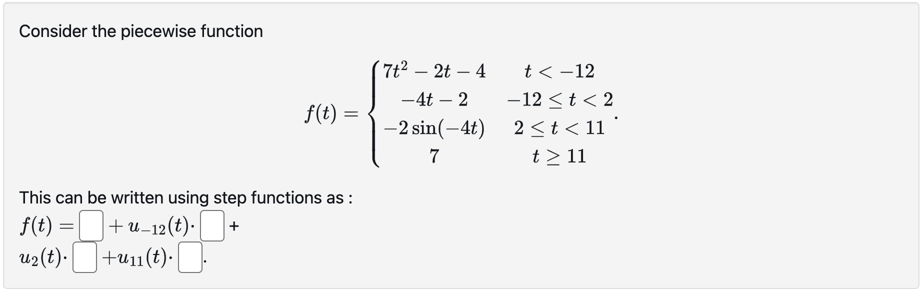 Solved Consider the piecewise function | Chegg.com | Chegg.com