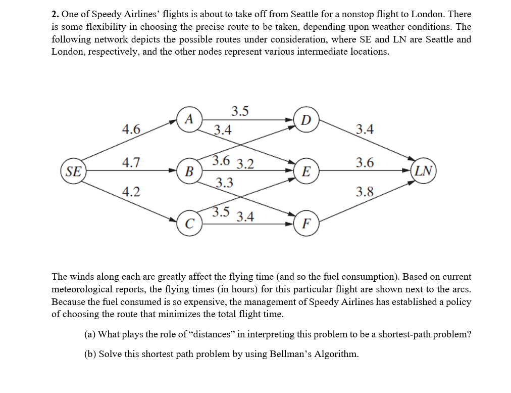Solved 2. One of Speedy Airlines' flights is about to take | Chegg.com