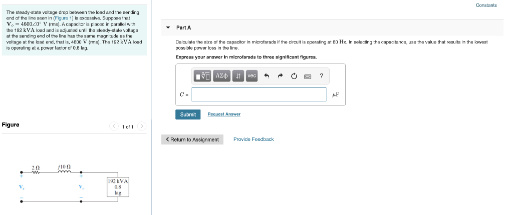 Solved Constants The steady-state voltage drop between the | Chegg.com
