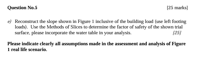 Question No. 5 [25 ﻿marks] ﻿e) ﻿Reconstruct the slope | Chegg.com