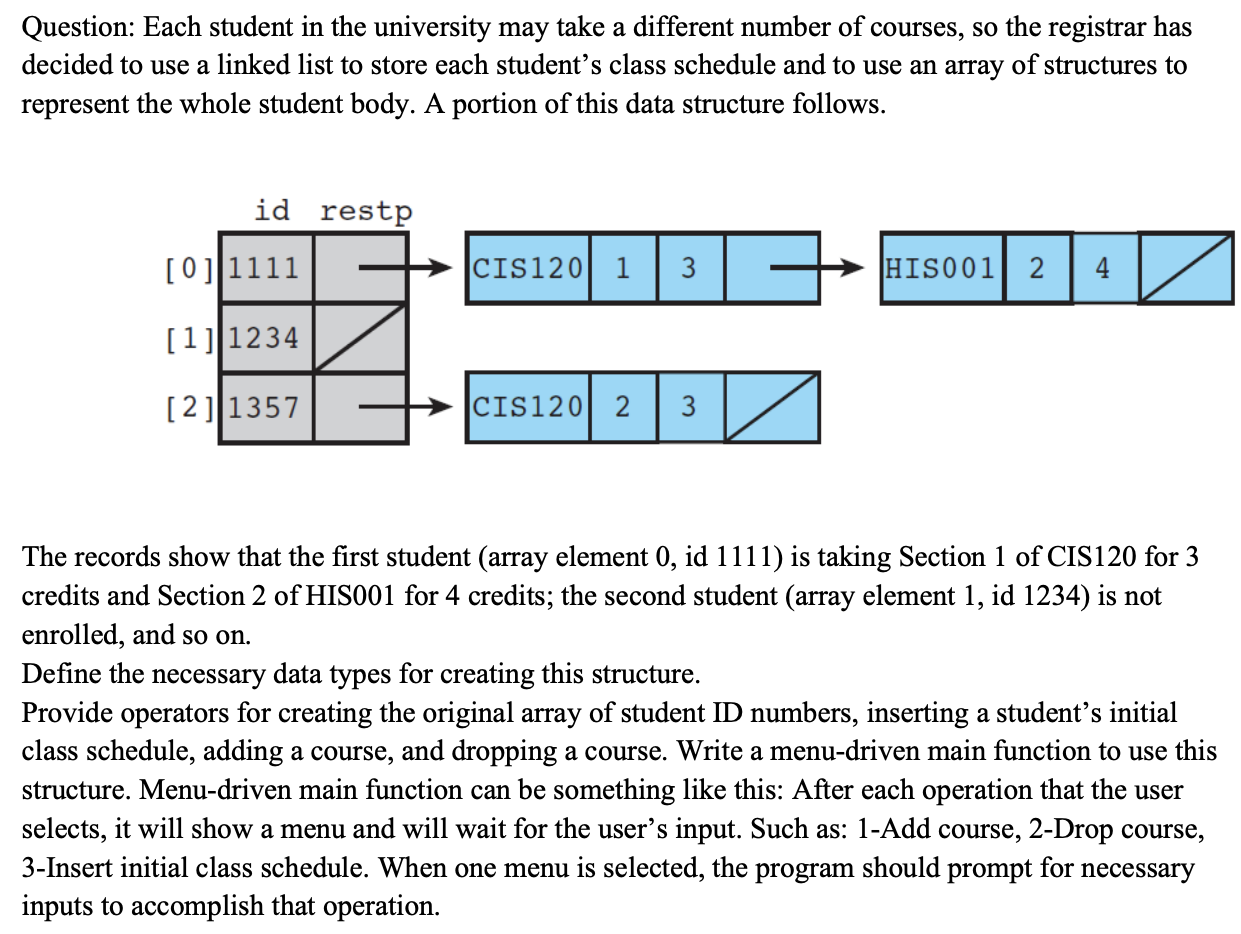 Solved Question: Each student in the university may take a | Chegg.com