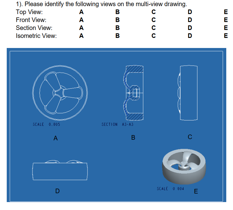 Solved 1). Please identify the following views on the | Chegg.com