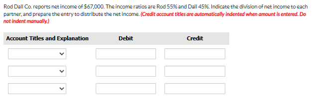 Solved Rod Dall Co. reports net income of $67,000. The | Chegg.com