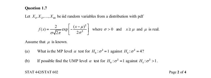 Solved Let X1,X2,…,X10 be iid random variables from a | Chegg.com