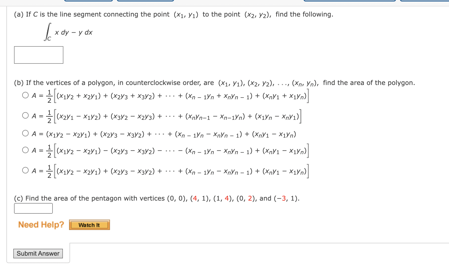 Solved (a) ﻿If C ﻿is the line segment connecting the point | Chegg.com