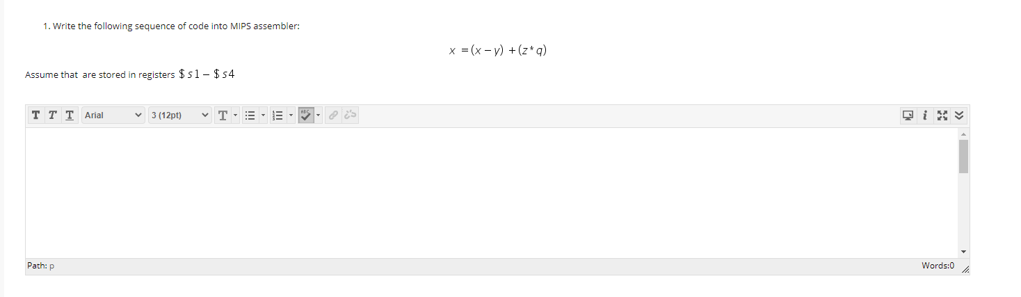 Solved 1. Write the following sequence of code into MIPS | Chegg.com