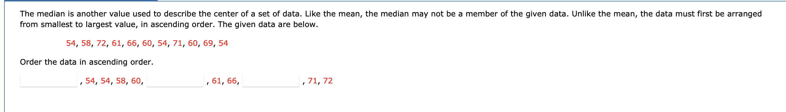 Solved from smallest to largest value, in ascending order. | Chegg.com