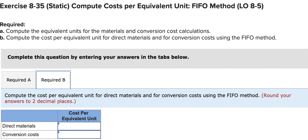 Solved Exercise 8-35 \& 8-36 (Static) (LO 8-5) The following | Chegg.com