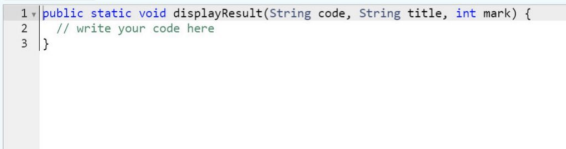 Solved Write a function to display subject result like the | Chegg.com