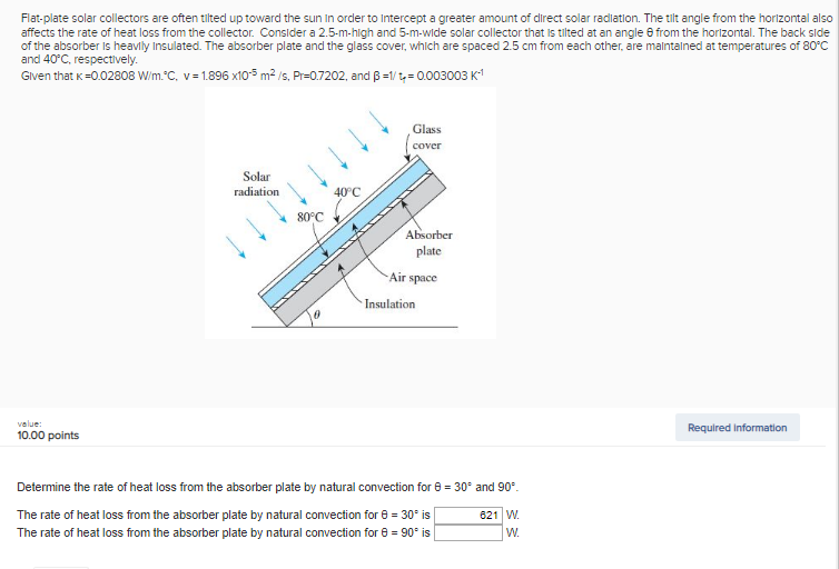 Solved Flat-plate solar collectors are often tilted up | Chegg.com