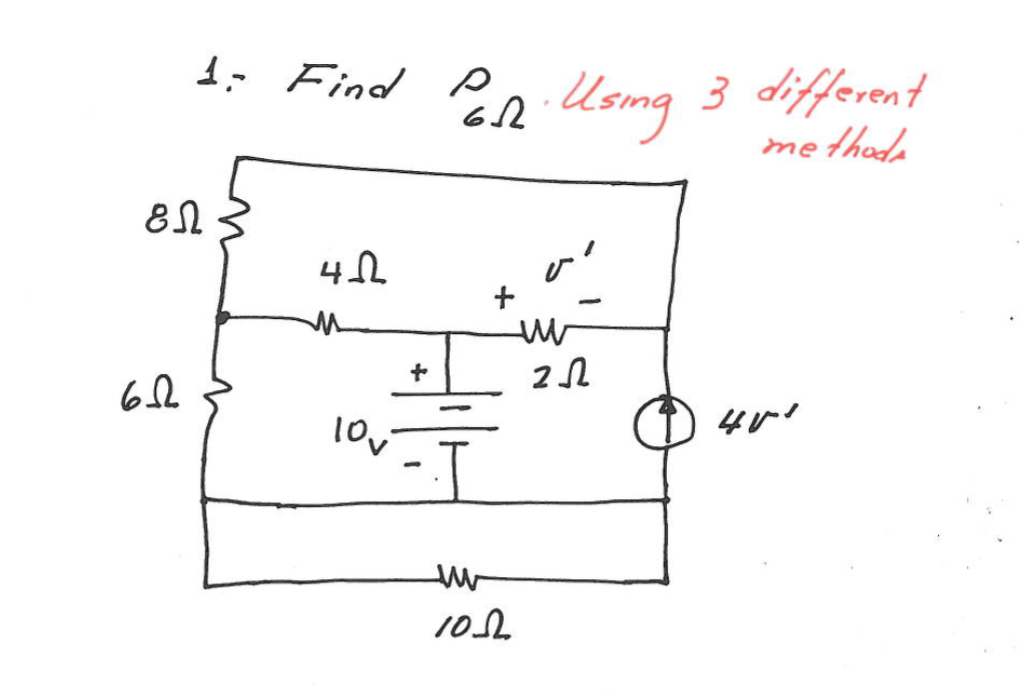 Solved Please find using method such as KCL/KVL, Ohm's Law, | Chegg.com