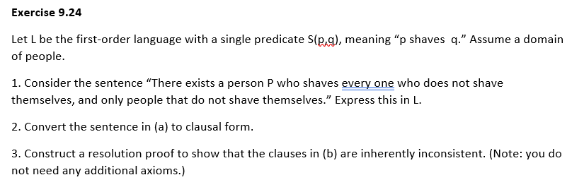 Solved Exercise 9.24 Let L be the first-order language with | Chegg.com