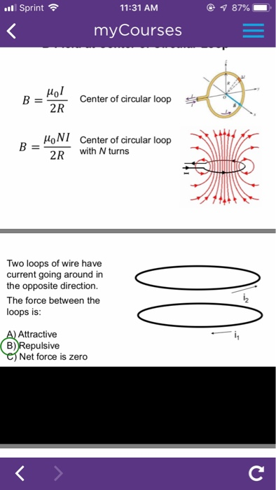 Solved Sprint令 11:31 AM 87% myCourses 0 Center of circular | Chegg.com
