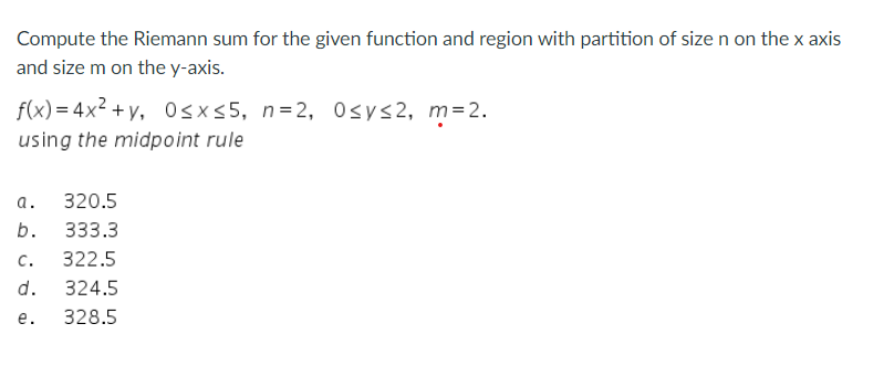 Solved Compute the Riemann sum for the given function and | Chegg.com