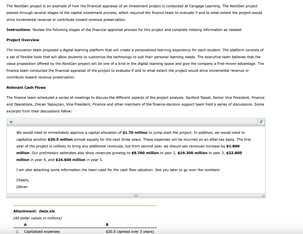 The NextGen project is an example of how the | Chegg.com