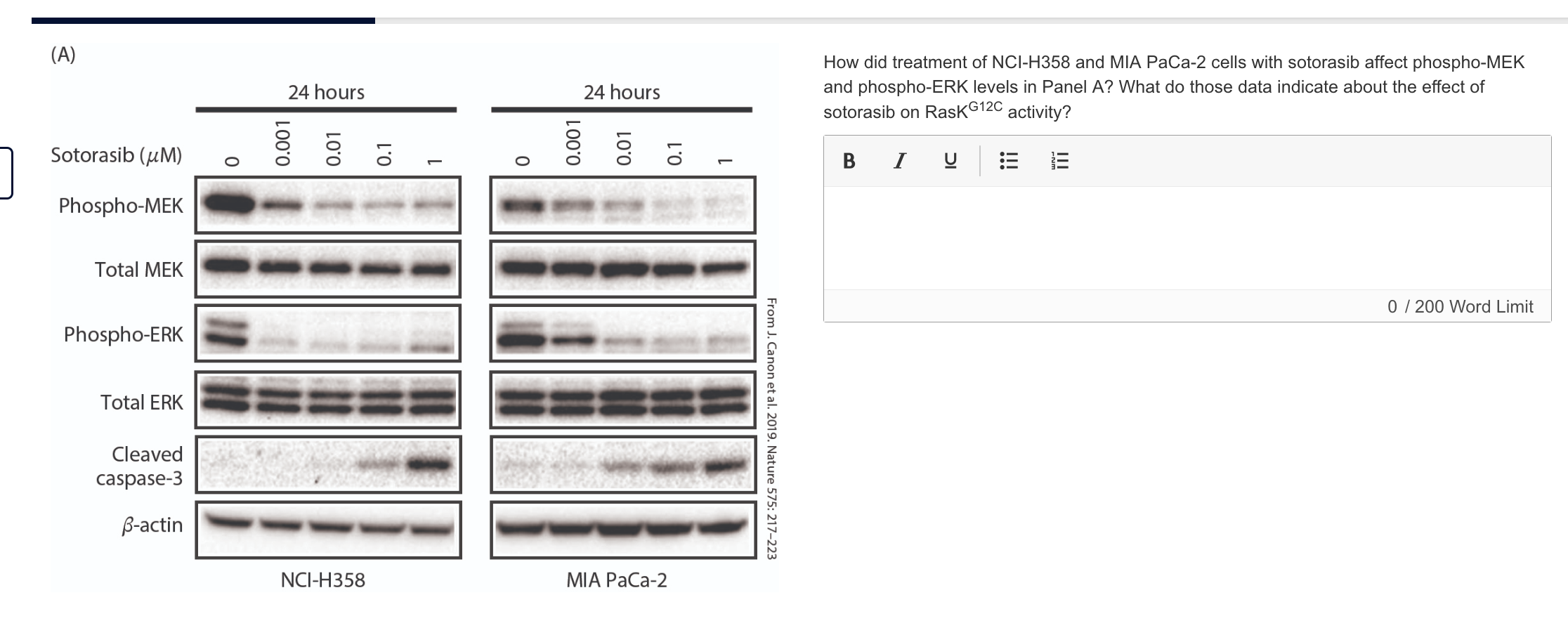 Solved How did treatment of NCI-H358 ﻿and MIA PaCa-2 ﻿cells | Chegg.com