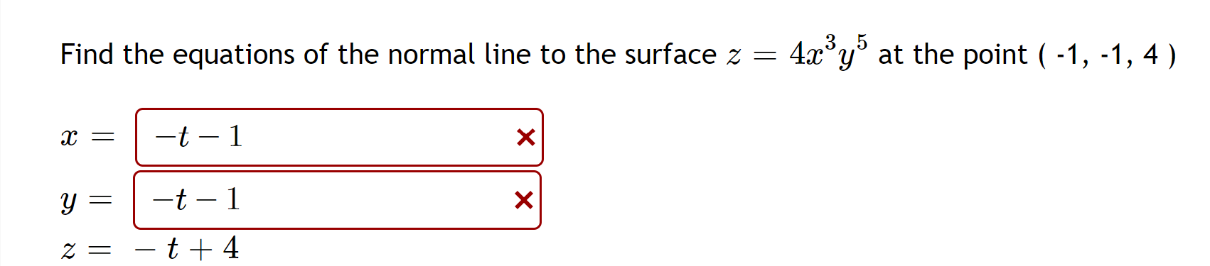 Solved Find the equations of the normal line to the surface | Chegg.com