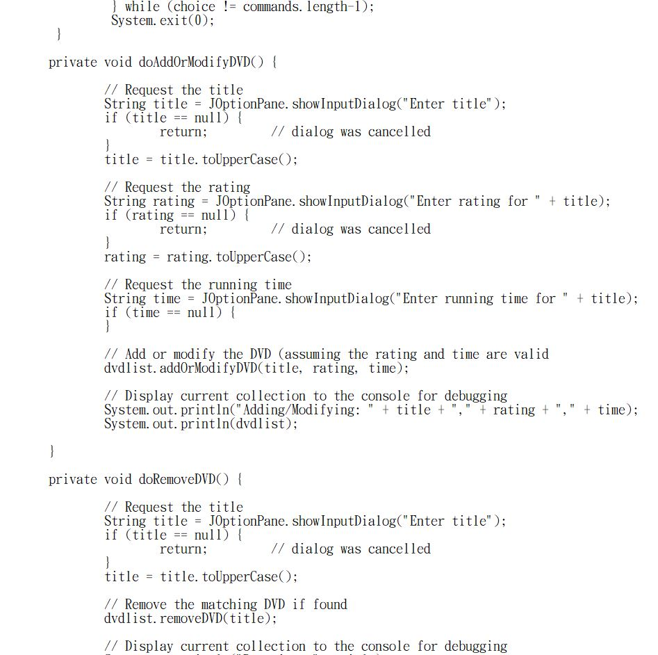 Solved The DVD Manager Application Java Files DVD.java - A | Chegg.com
