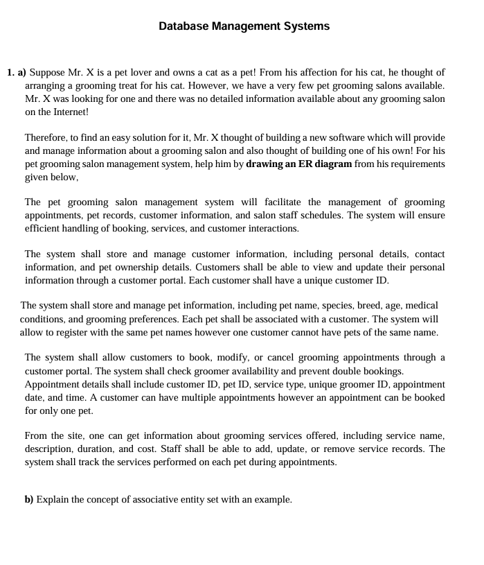 Solved Database Management Systemsa) ﻿Suppose Mr. ﻿X is a | Chegg.com