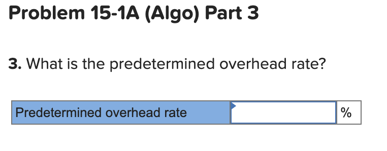 Solved Problem 15-1A (Algo) Computing job costs and overhead | Chegg.com