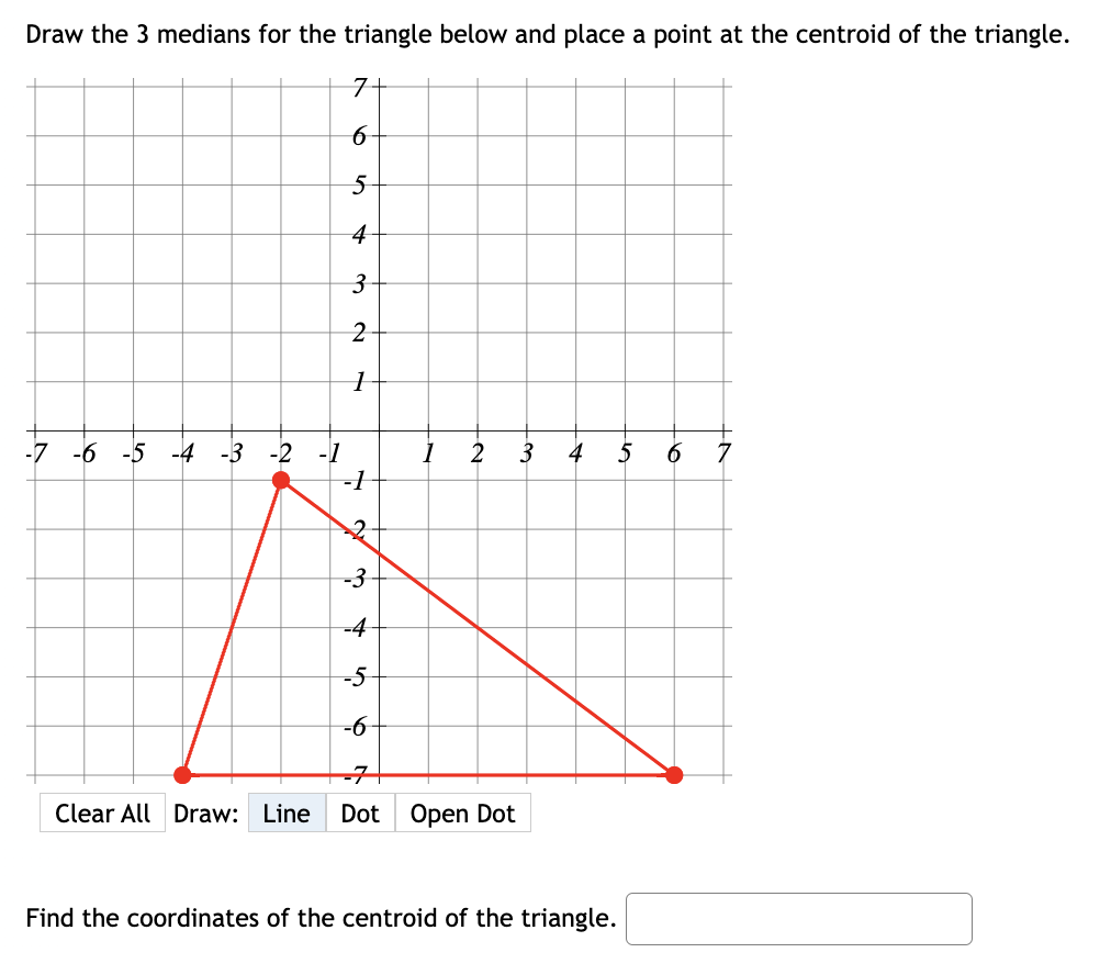 Solved Draw the 3 medians for the triangle below and place a | Chegg.com