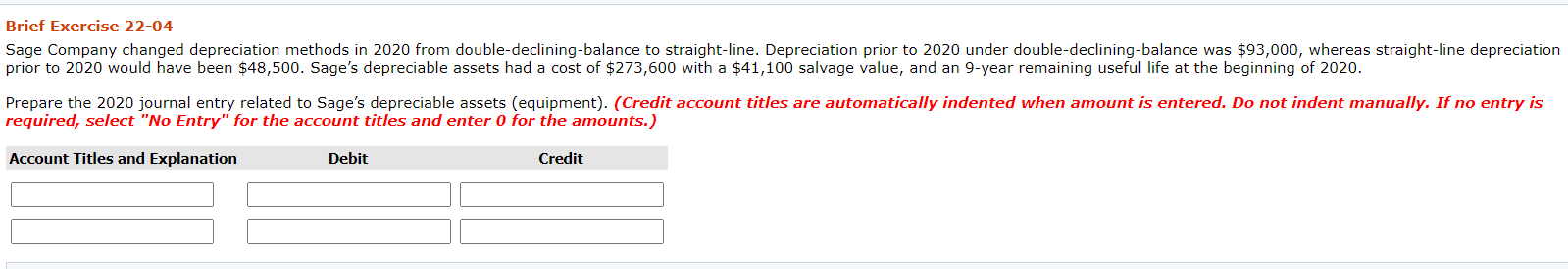 Solved Brief Exercise 22-04 Sage Company changed | Chegg.com