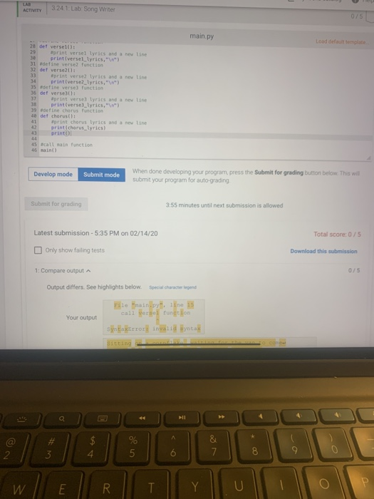 3.24 Lab: Song Writer Your task is to write several | Chegg.com