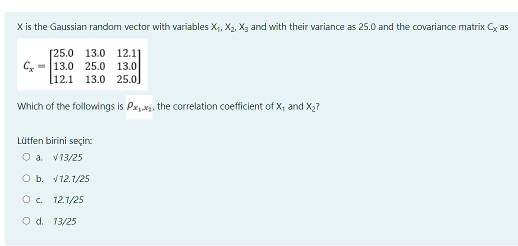 Solved X Is The Gaussian Random Vector With Variables