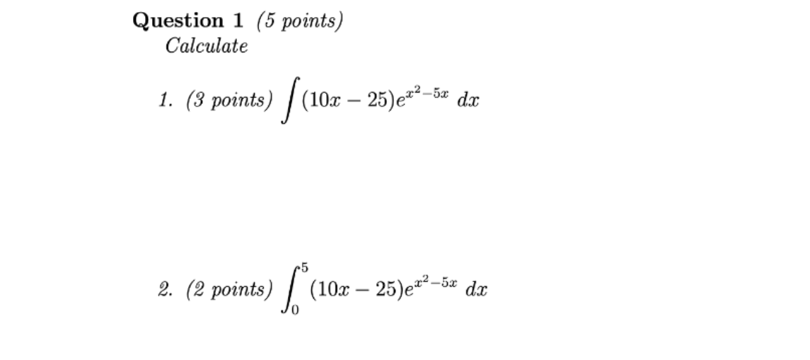 Solved Question 1 (5 points) Calculate 1. (3 points) | Chegg.com Solved Question 1 (5 points) Calculate 1. (3 points) | Chegg.com