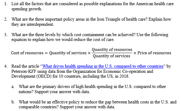 Solved 1. List all the factors that are considered as | Chegg.com