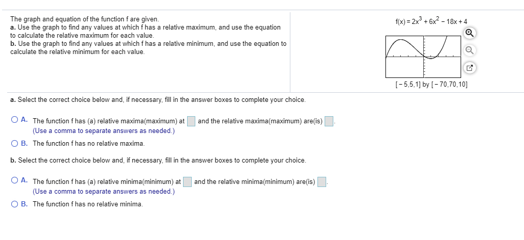 Solved f(x) = 2x3 + 6x2 - 18x + 4 The graph and equation of | Chegg.com