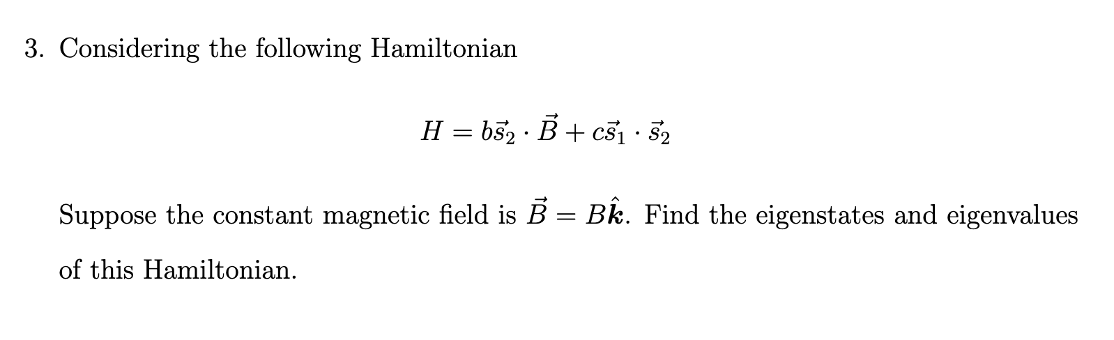 Solved Two Spin 1/2 particles Consider a system of 2 spin | Chegg.com