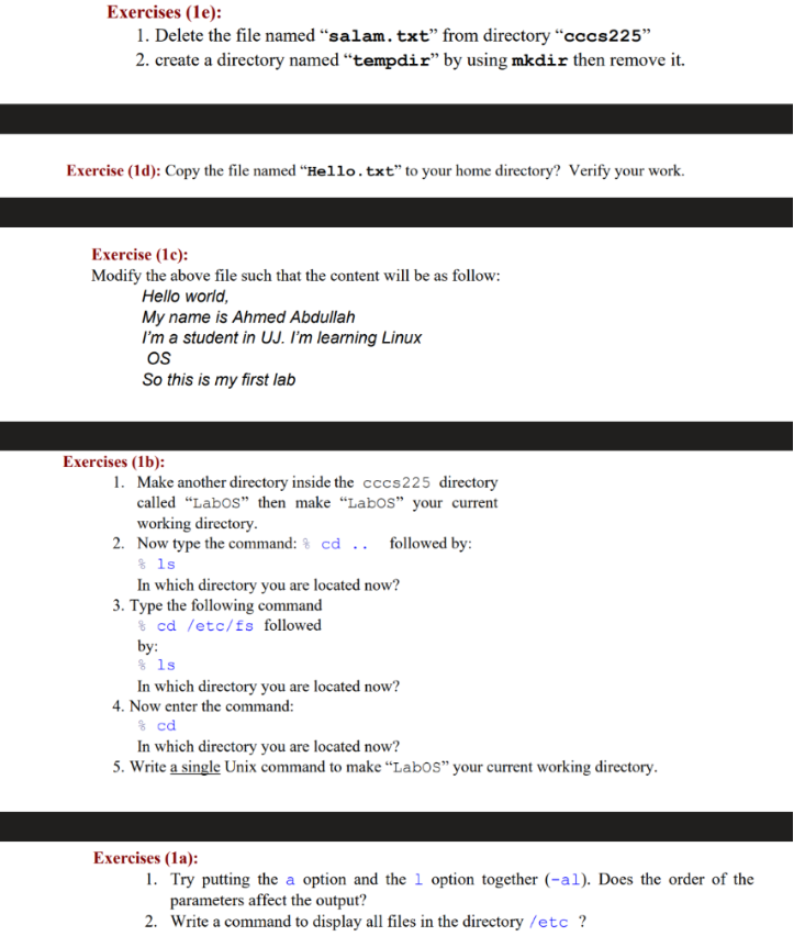 Solved , please answer from 1a to 1e , use Ubuntu or kali | Chegg.com