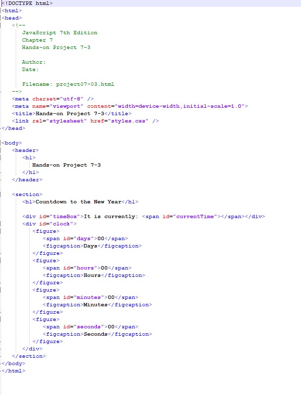 Solved Hands-on Project 7-3 Countdown to the New Year It is | Chegg.com