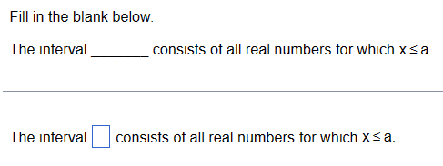 Solved Fill in the blank below.The interval consists of all | Chegg.com