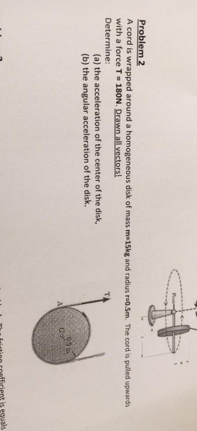 Solved Pivo Problem 2 A cord is wrapped around a homogeneous | Chegg.com
