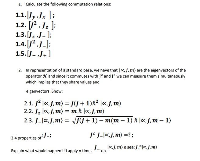 Solved 1. Calculate the following commutation relations: | Chegg.com