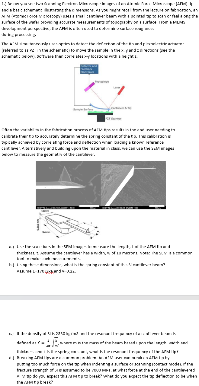 Solved 1.) Below you see two Scanning Electron Microscope | Chegg.com