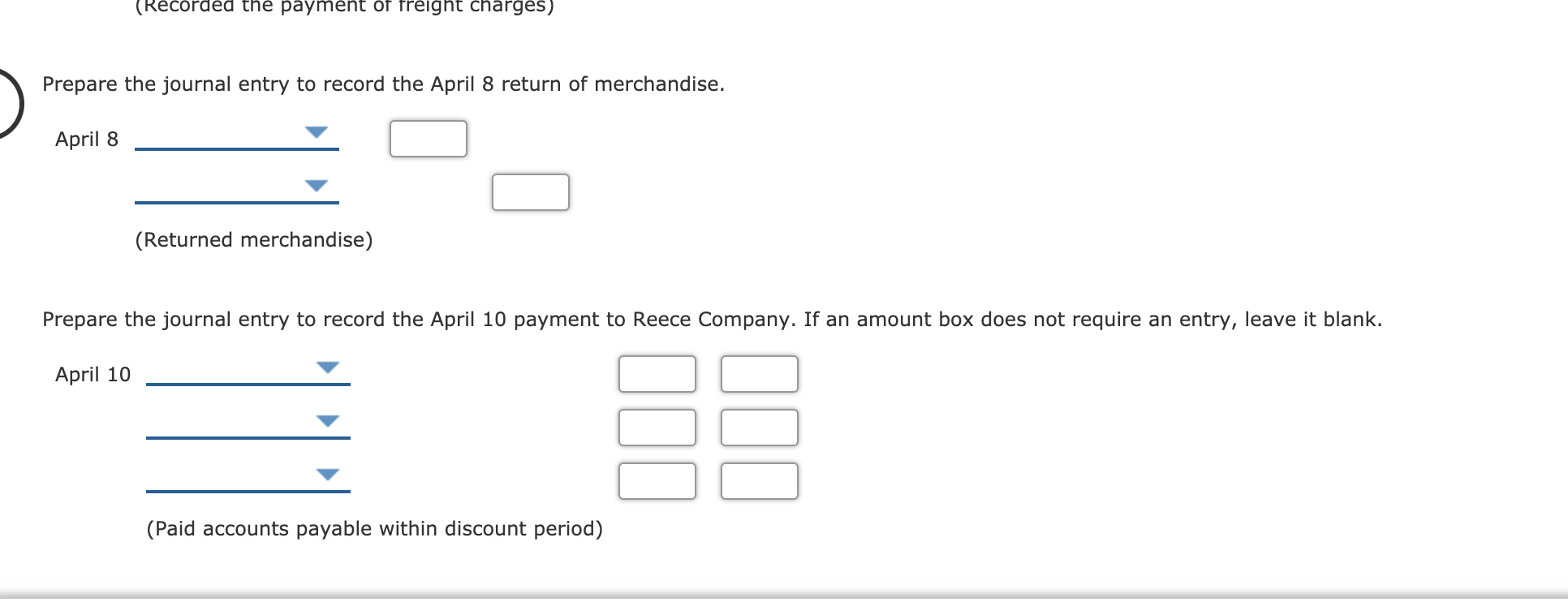 Solved Cornerstone Exercise 6-20 (Algorithmic) Recording | Chegg.com